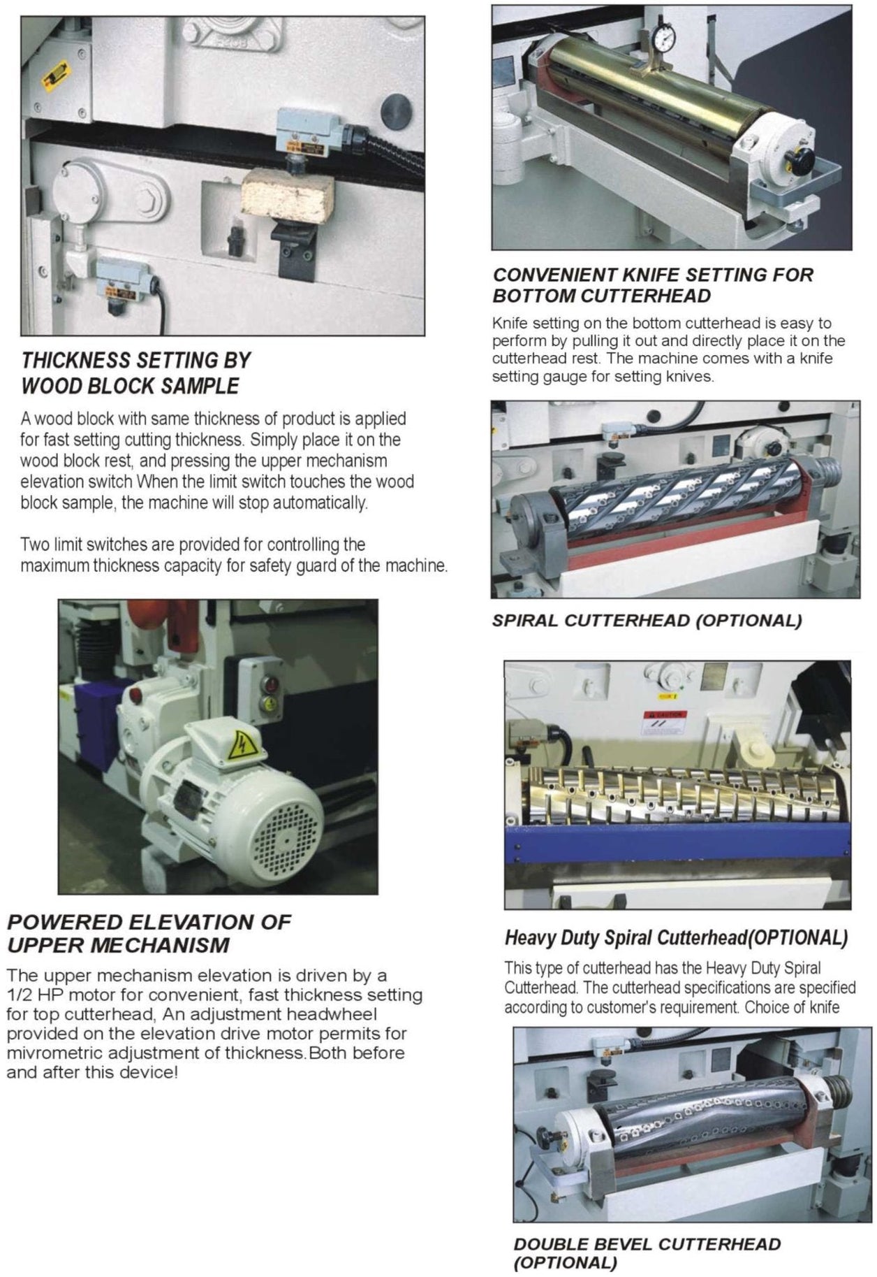Two Side Planer with Streight Knife Cutter or Spiral Cutter Head ...